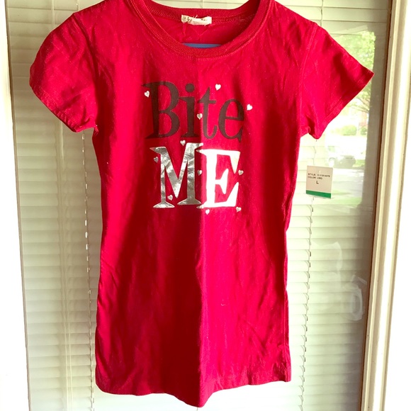 Love Rocks | Tops | Love Rocks Bite Me Graphic Tshirt Nwt | Poshmark